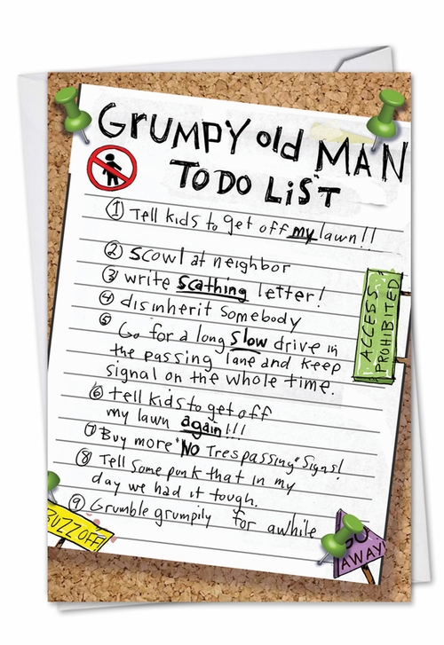 Grumpy Old Man Funny Birthday Card