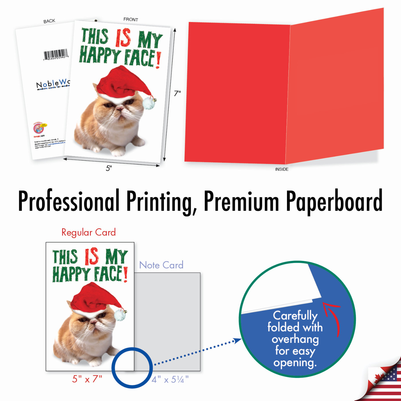 Happy Face: Funny Blank Card - Cat