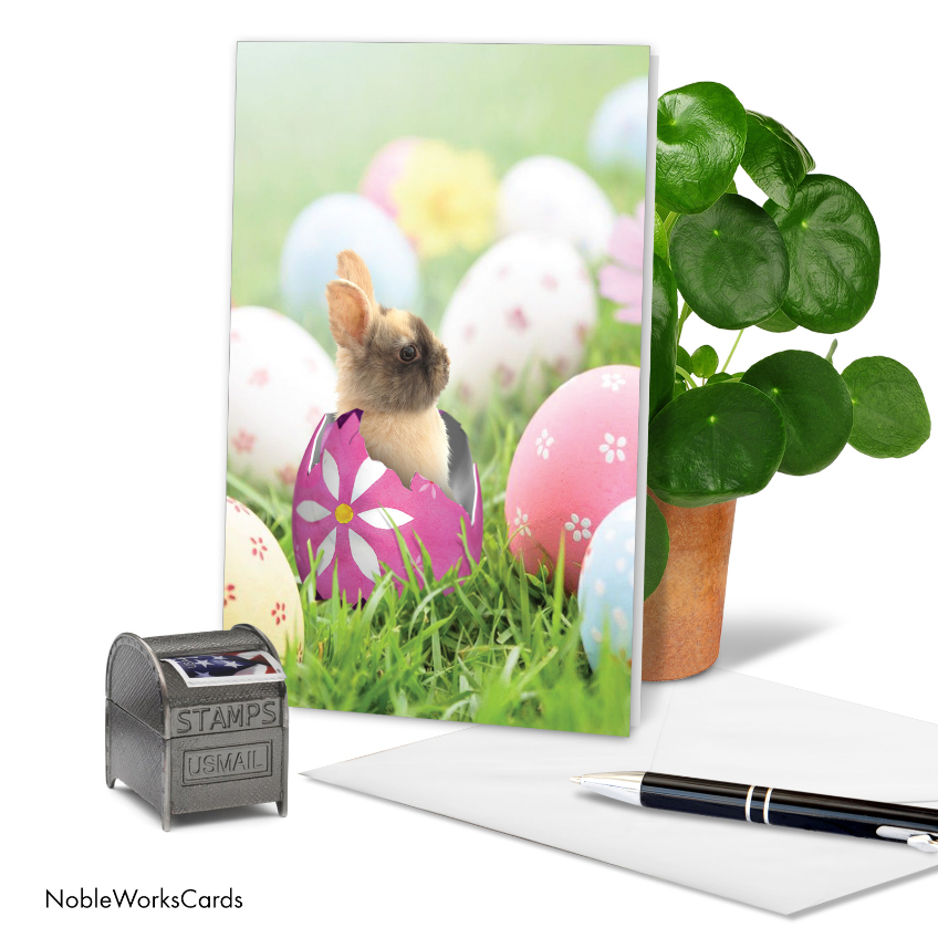 Hatching Rabbits-Egg: Creative Easter Printed Card