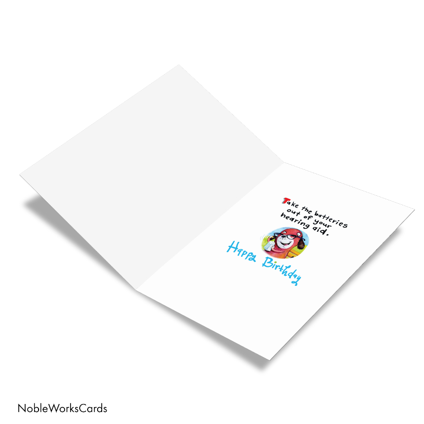 Hearing Aid: Hilarious Birthday Printed Greeting Card
