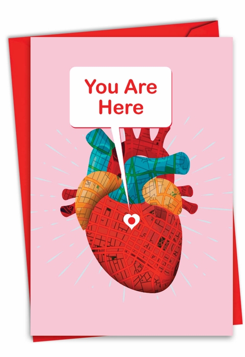 Heart Map: Funny Valentine's Day Greeting Card