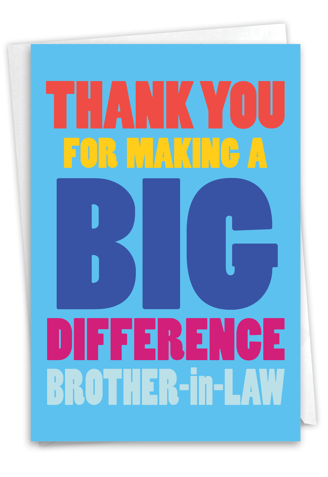 Big Difference Brother-in-Law: Funny Thank You Greeting Card for Men