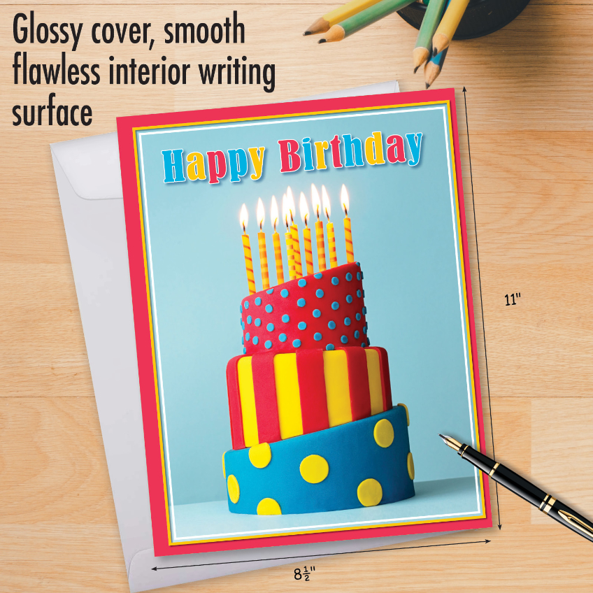 Bold Bright Cakes - Tiered: Beautiful Birthday Large Greeting Card