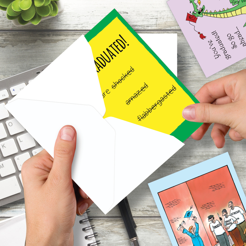 Caps Off: Hilarious Graduation Variety Pack of 3 Cards