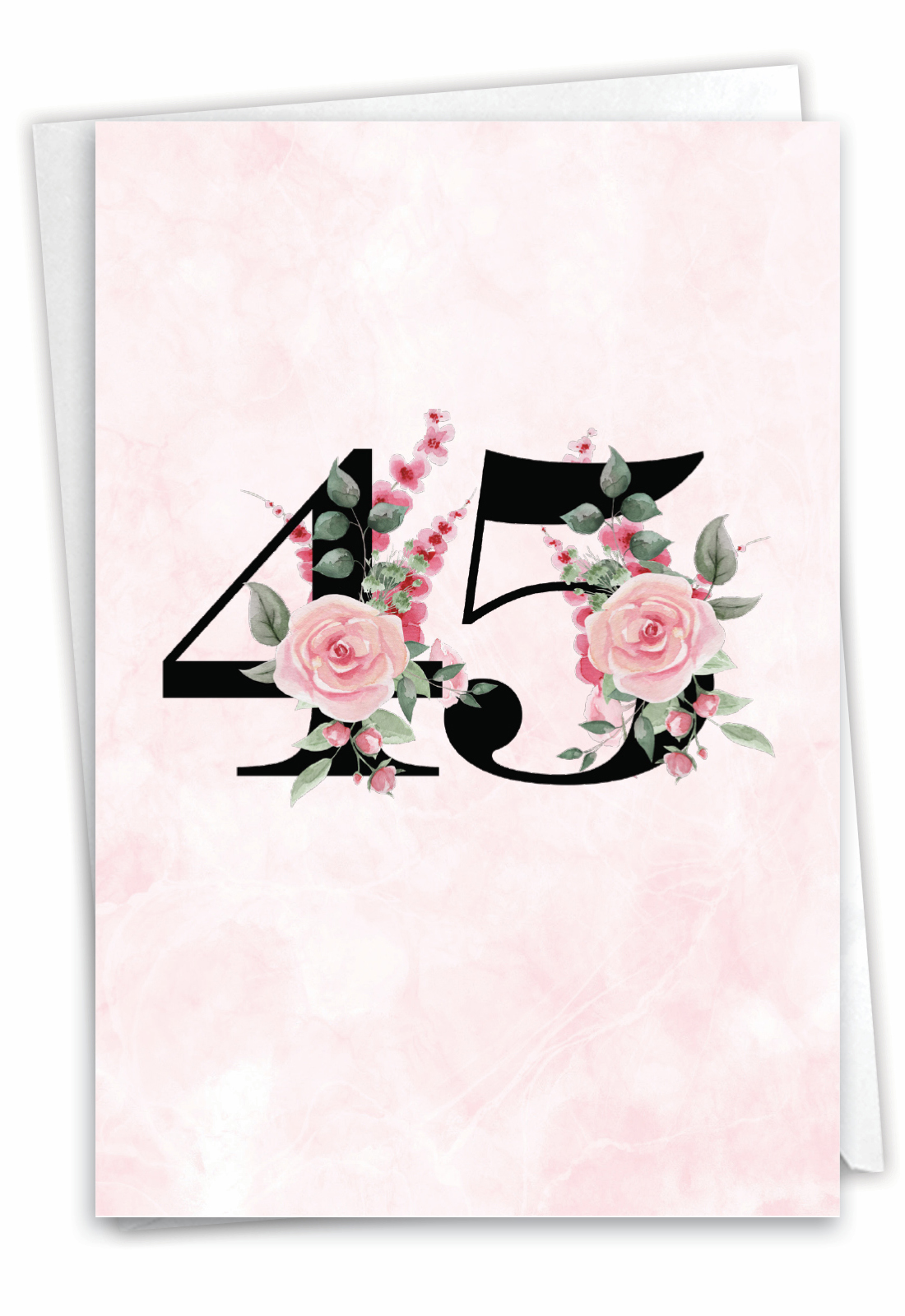 Floral Age 45: Hilarious Milestone Birthday Printed Greeting Card
