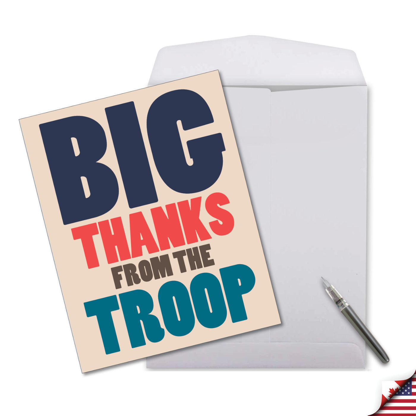 From The Troop: Funny Thank You Large Greeting Card