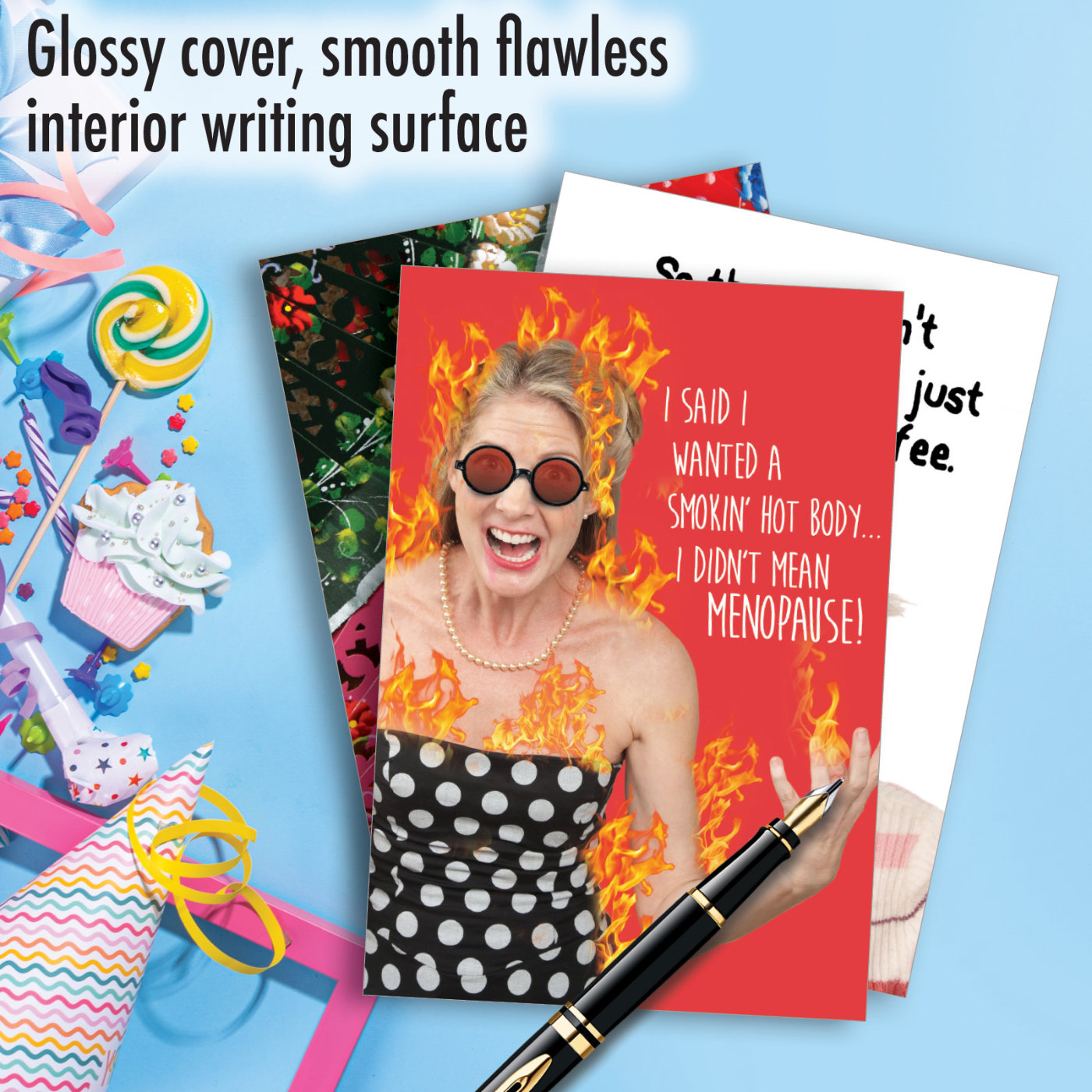 Hot Flashes: Funny Birthday Variety Pack of 3 Cards for Women