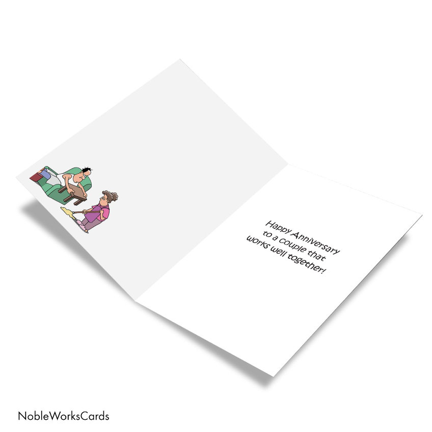 Housework Benefits: Hilarious Anniversary Printed Greeting Card