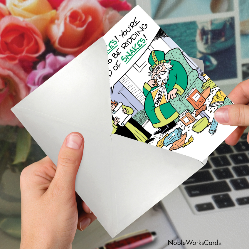 Irish Snakes: Hilarious St. Patrick's Day Printed Card