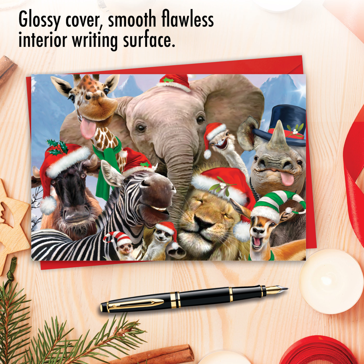 Merry Christmas To Zoo - Menagerie: Stylish Christmas Greeting Card ...