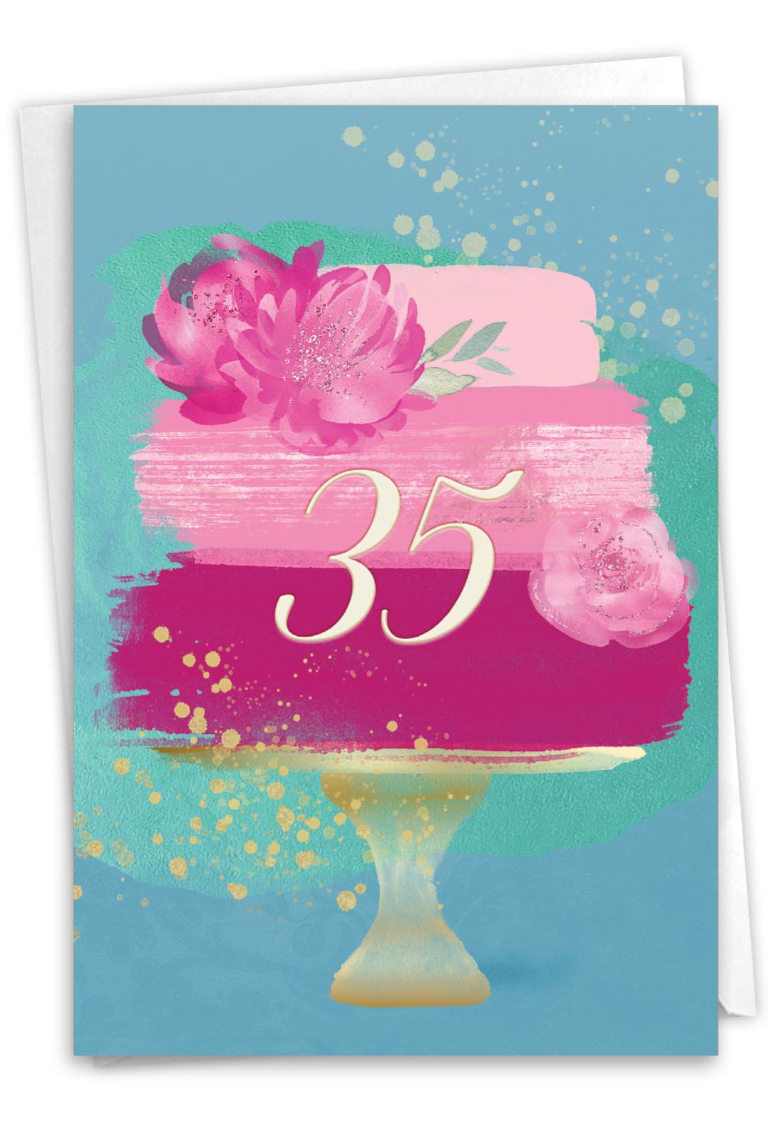 Number Cake 35: Beautiful Milestone Birthday Card