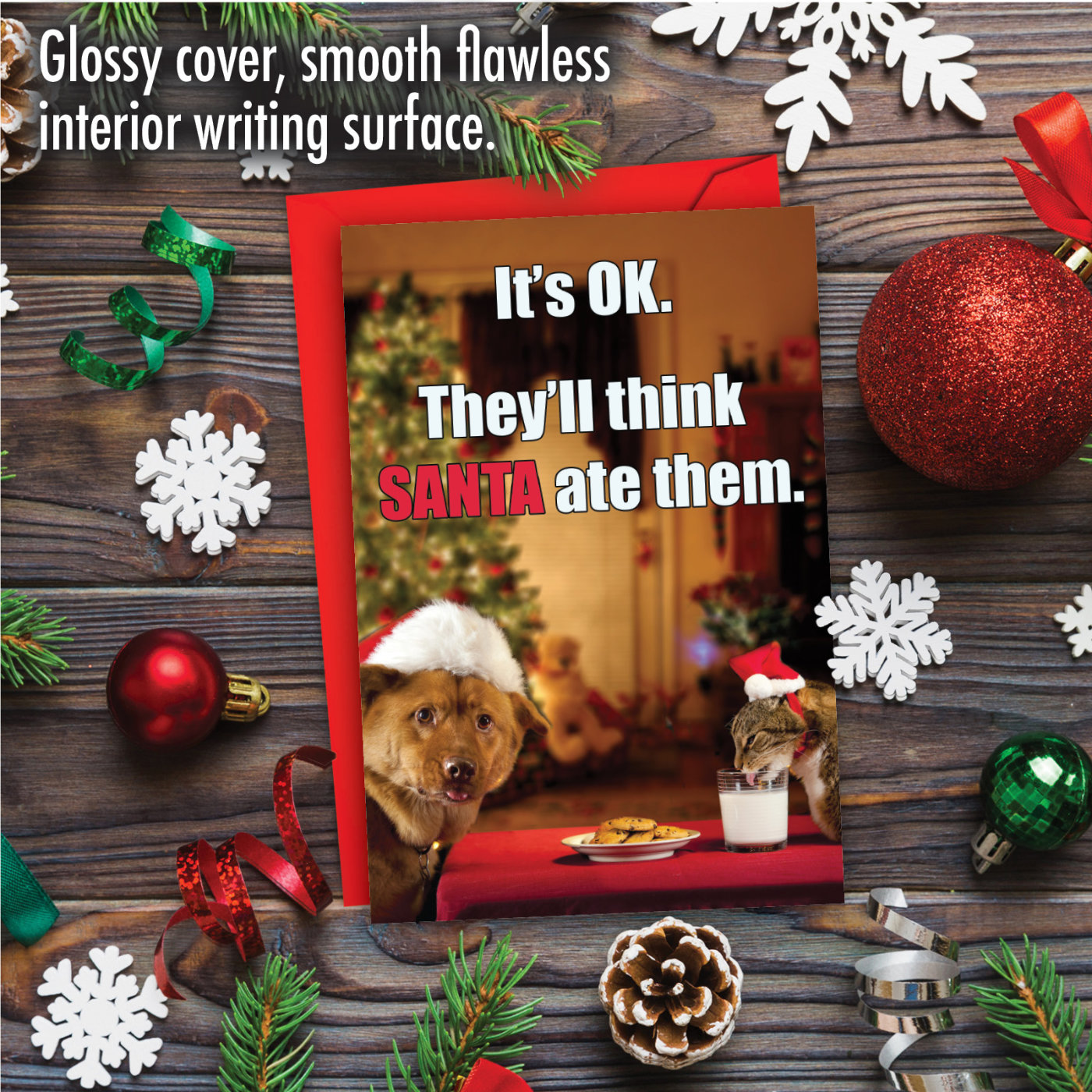 Think Santa Ate Them: Hilarious Christmas Thank You Printed Card