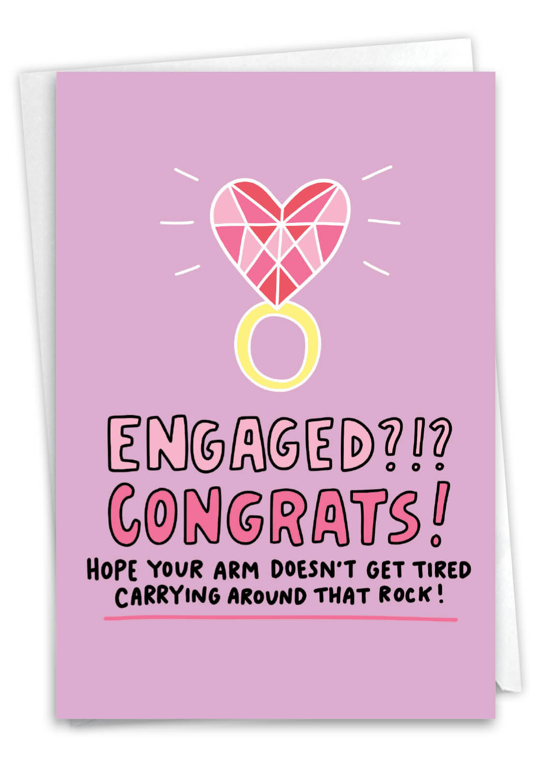 Tired Arm: Hilarious Engagement Printed Greeting Card