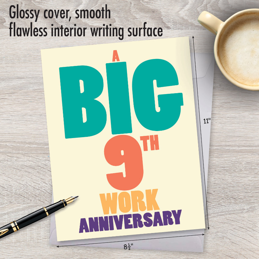 9 Years At Work: Humorous Milestone Anniversary Over-sized Paper ...