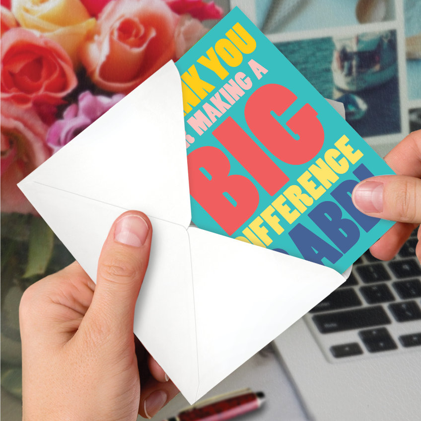 Big Difference Rabbi: Humorous Thank You Paper Greeting Card