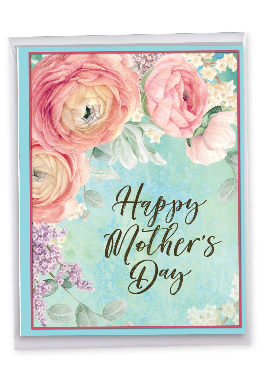Blooming Calligraphy - Peonies: Artistic Mother's Day Extra Large Card