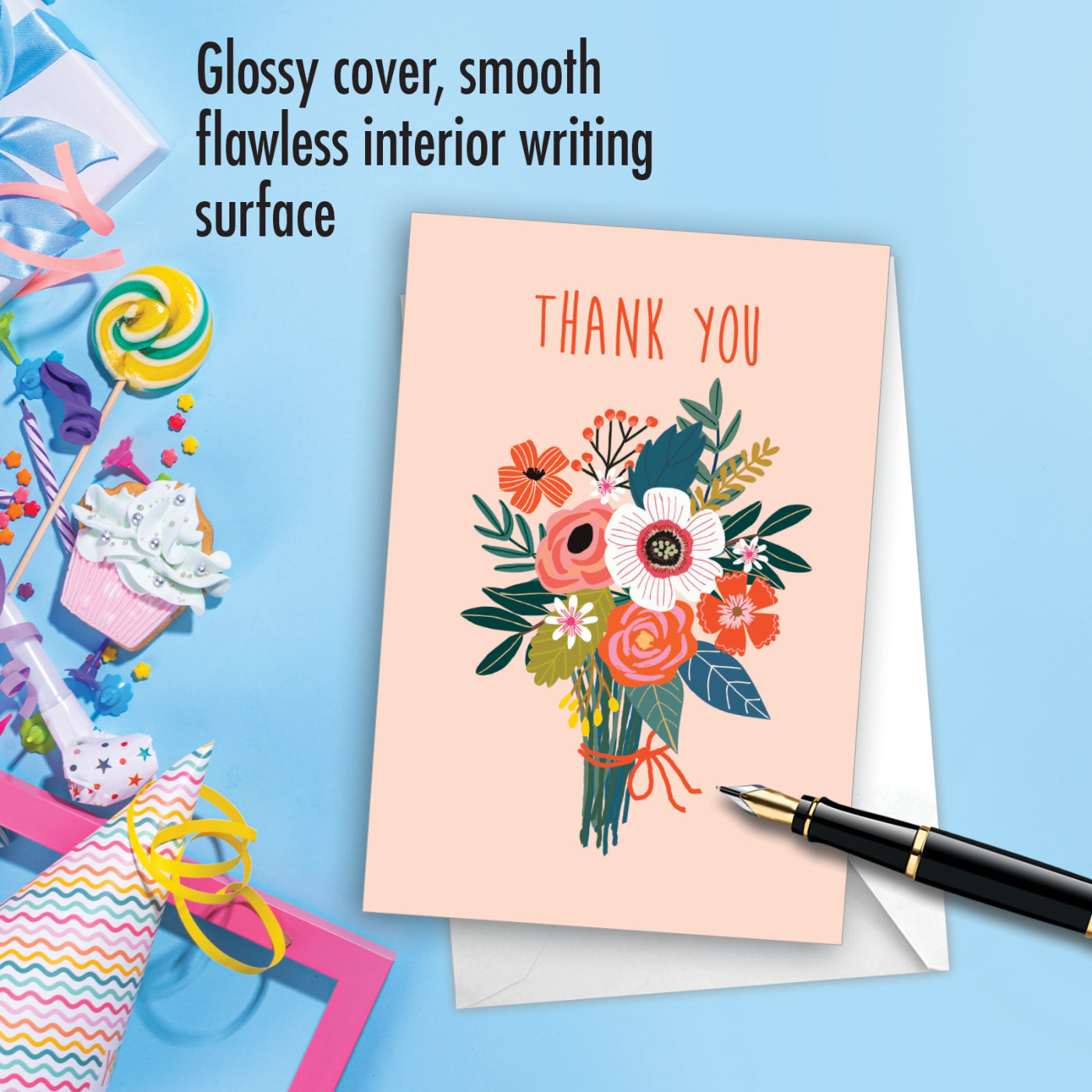 Bouquets of Thanks: Beautiful Birthday Thank You Card
