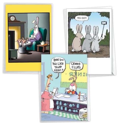 Bunny Funnies: Humorous Easter Variety Pack of 3 Cards
