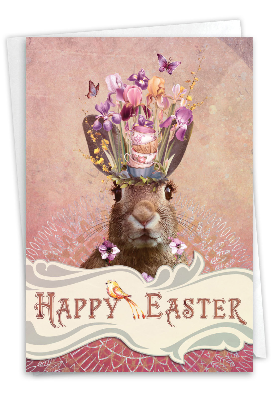 Bunny Headdress: Stylish Easter Greeting Card