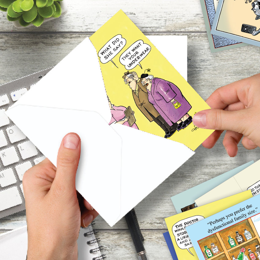 Cartoon Party: Humorous All Occasions Blank Assorted Set of 36 Cards