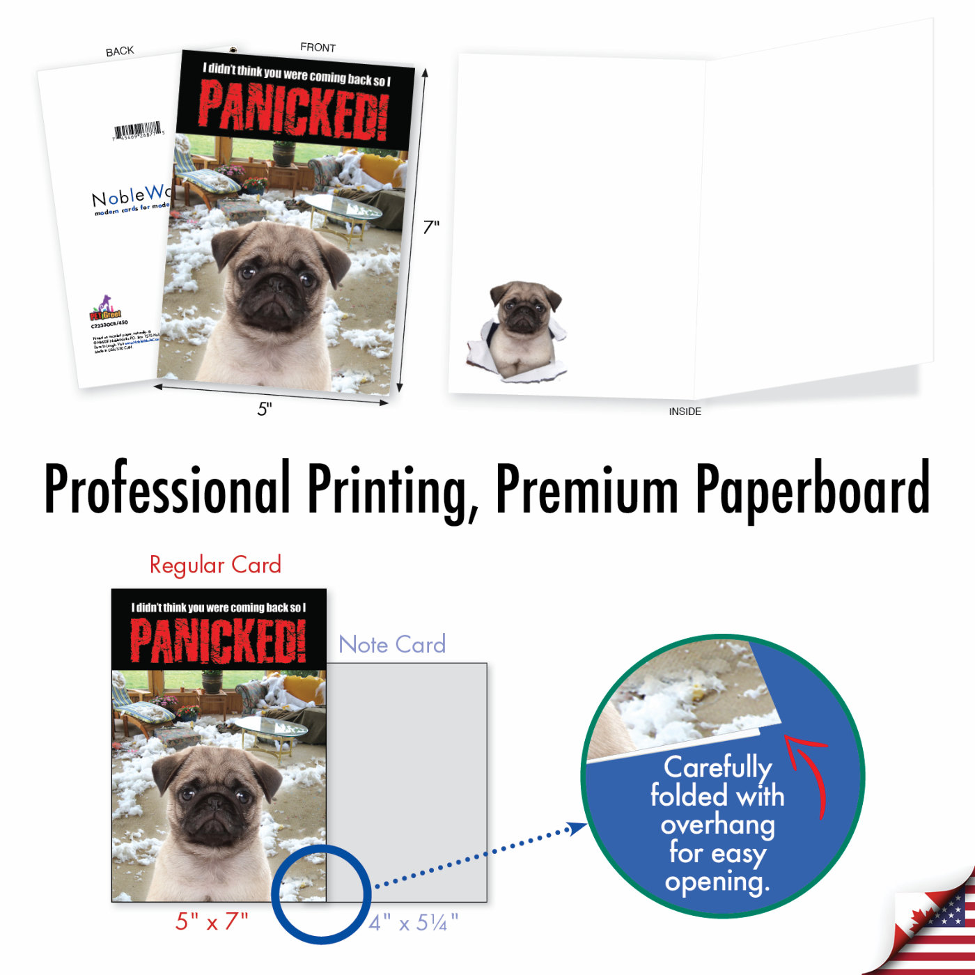 Dog Panicked: Humorous All Occasions Blank Paper Greeting Card