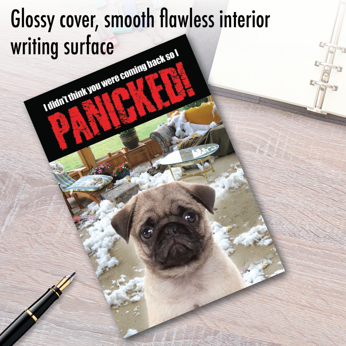 Dog Panicked: Humorous All Occasions Blank Paper Greeting Card