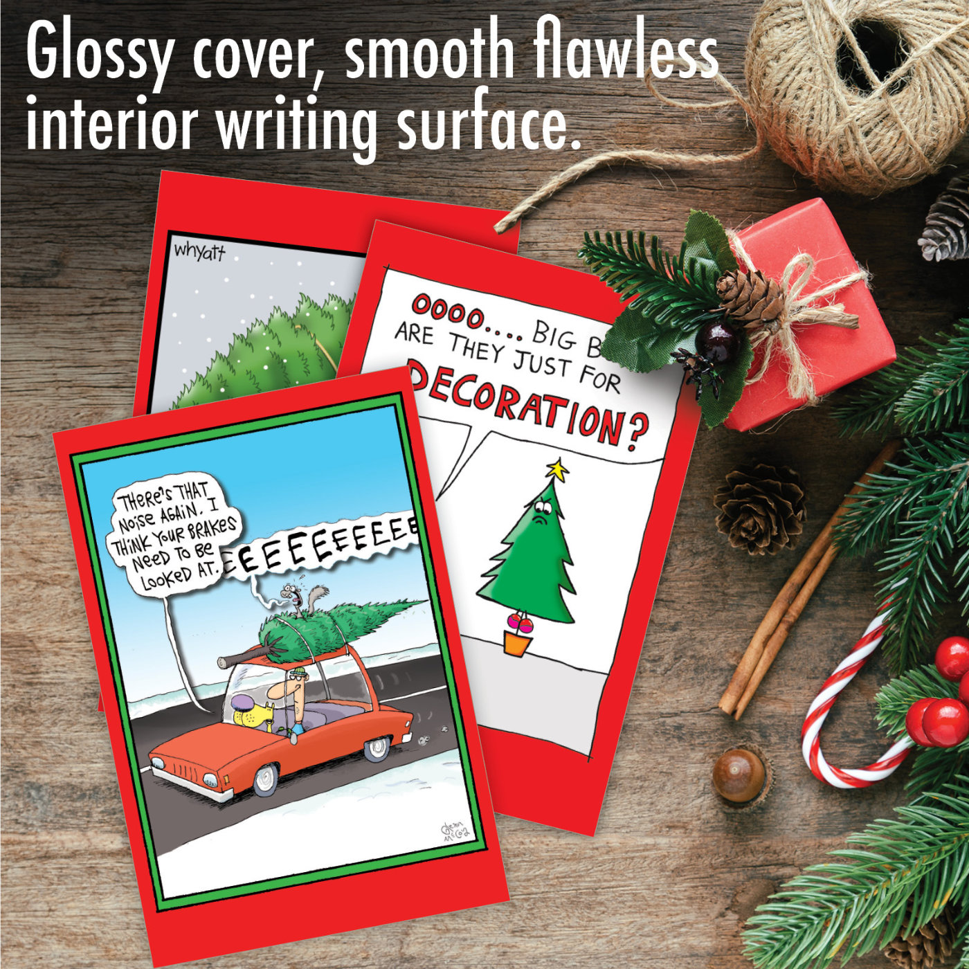 Fun Festive Trees: Humorous Merry Christmas Assortment of 10 Cards