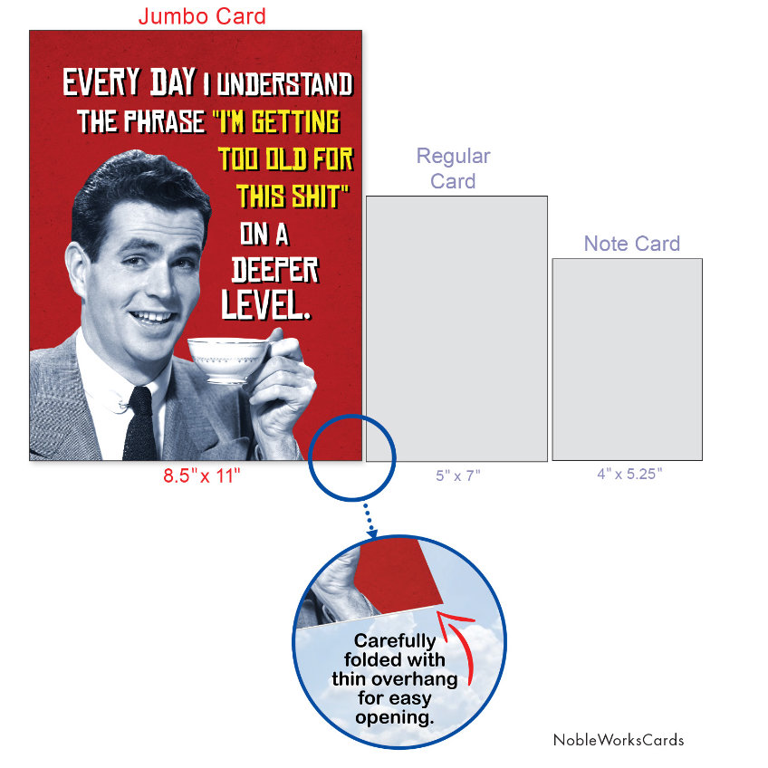 Man Getting Too Old: Humorous Birthday Over-sized Paper Greeting Card