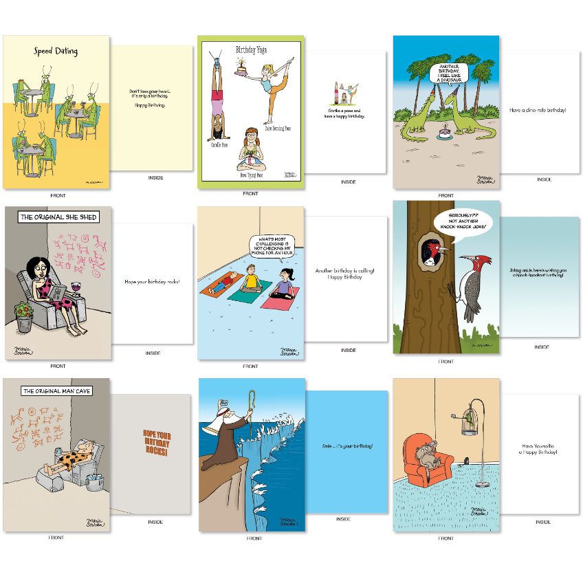 Maria Scrivan's Celebrations: Humorous Birthday Assortment of 36 Cards