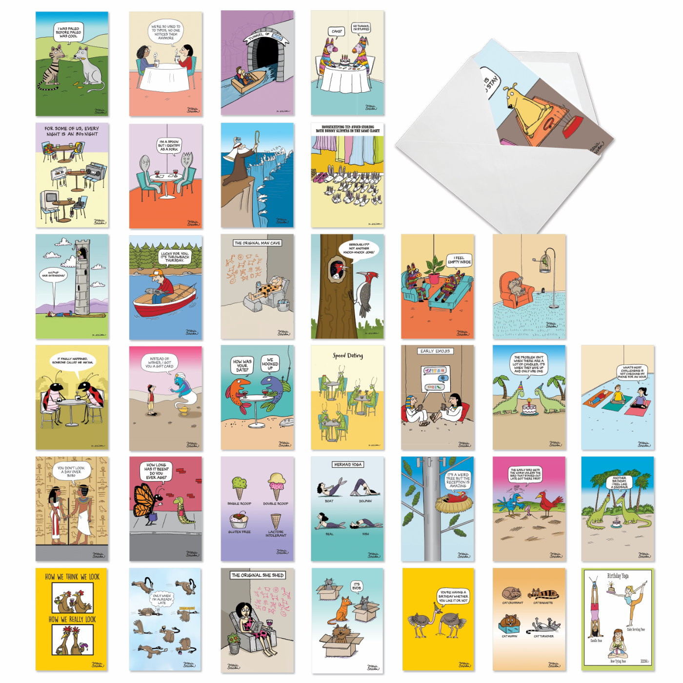 Maria Scrivan's Celebrations: Humor Birthday Assortment of 36 Cards ...