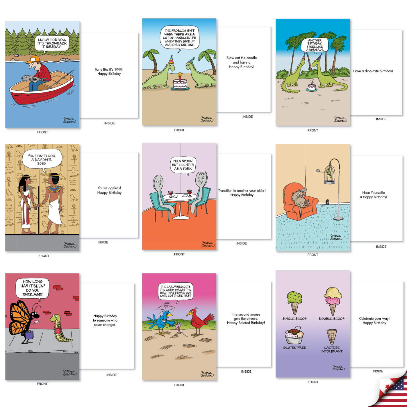 Maria Scrivan's Celebrations: Humor Birthday Assortment of 36 Cards ...