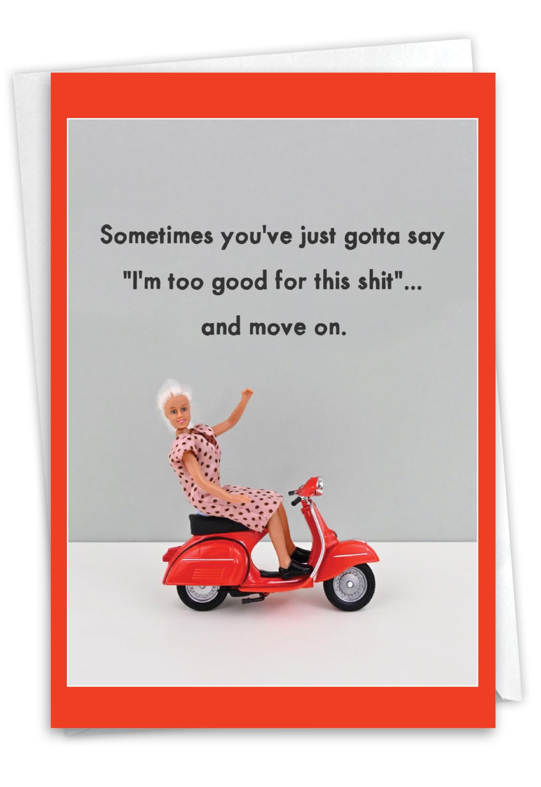Moving On: Humorous Good Luck Paper Card