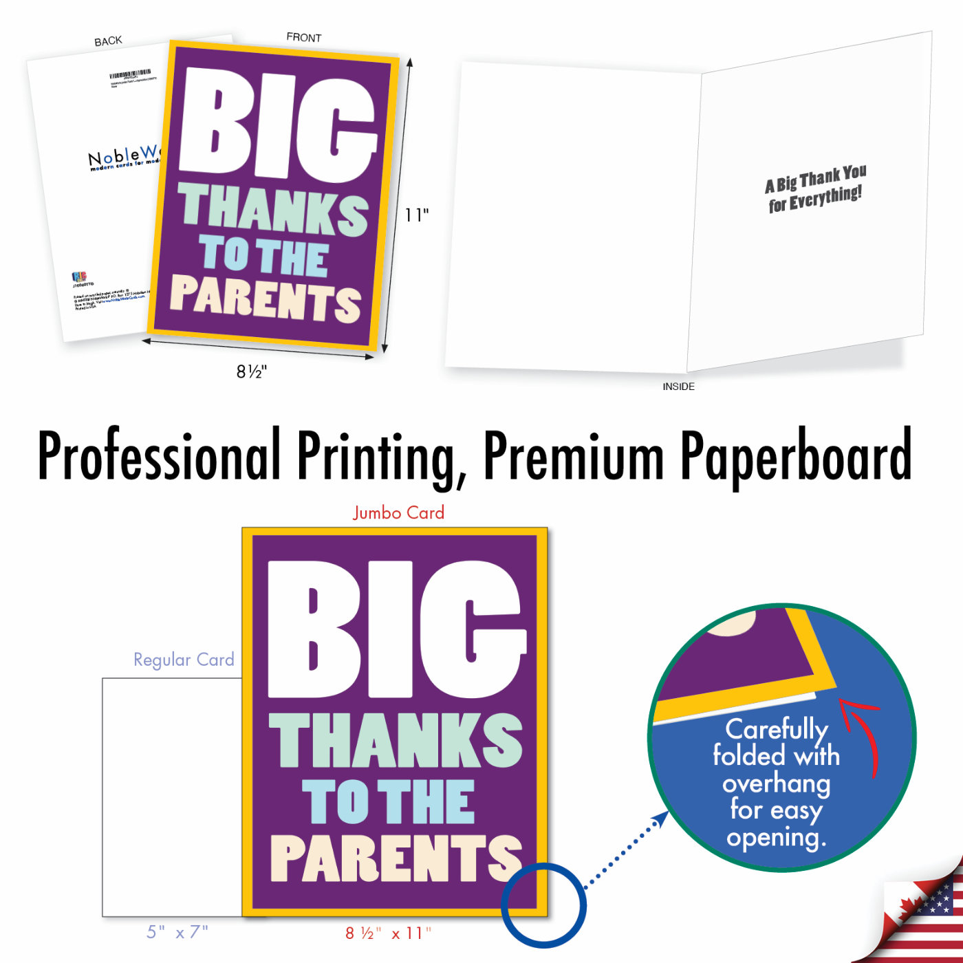 Parents Appreciation: Humorous Thank You Extra Large Paper Card