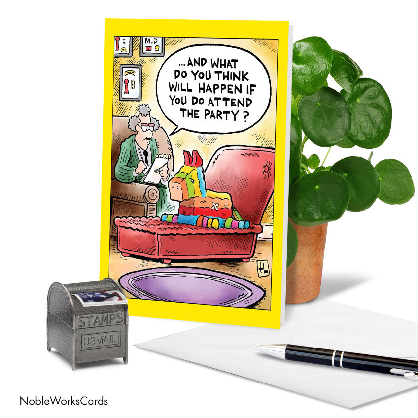 Pinata Therapy: Humorous Birthday Pack of 3 Cards