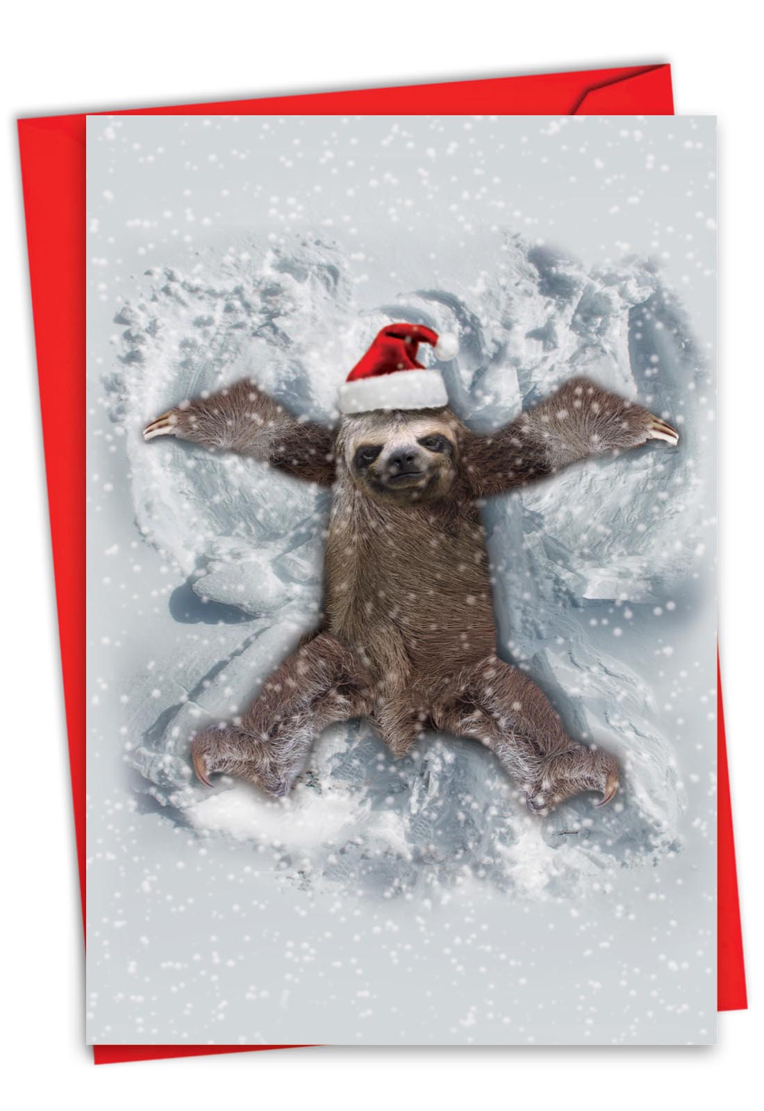 Sloth Angel: Humorous Christmas Thank You Paper Greeting Card