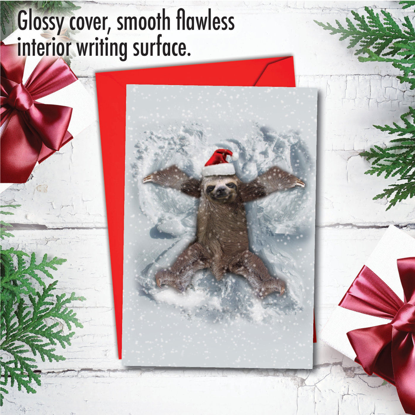 Sloth Angel: Humorous Christmas Thank You Paper Greeting Card