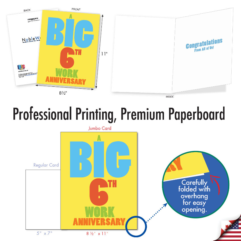 6 Years At Work: Hysterical Milestone Anniversary Large Greeting Card
