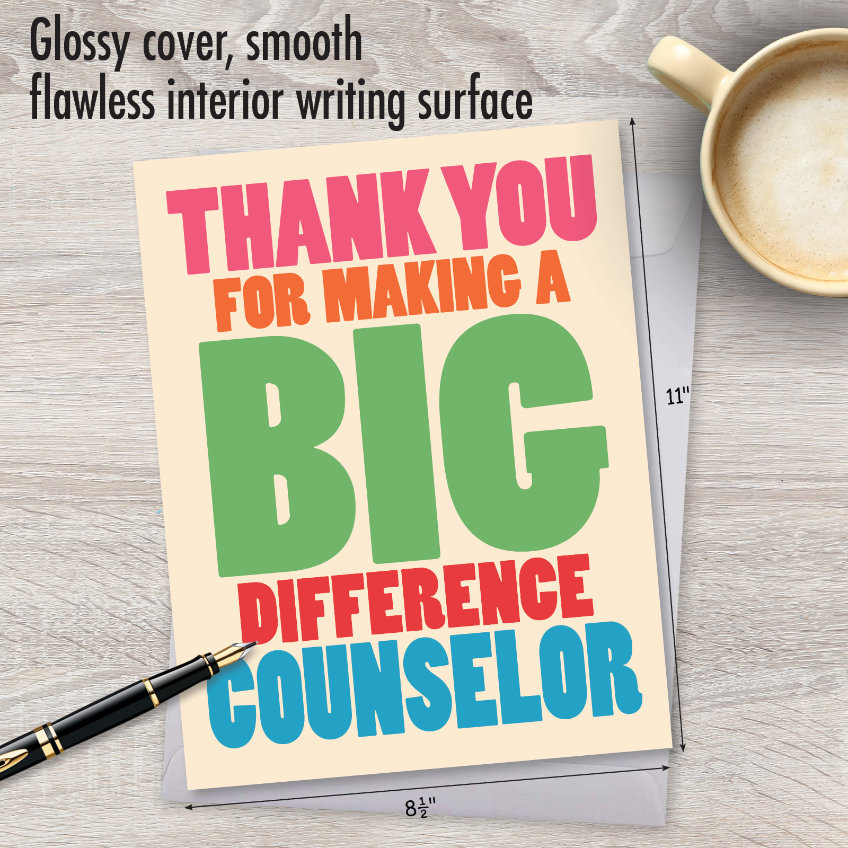 Big Difference Counselor: Hysterical Thank You Large Greeting Card