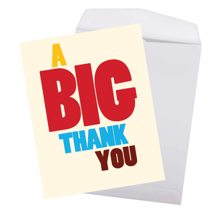 Big Thank You: Hysterical Thank You Giant Printed Card
