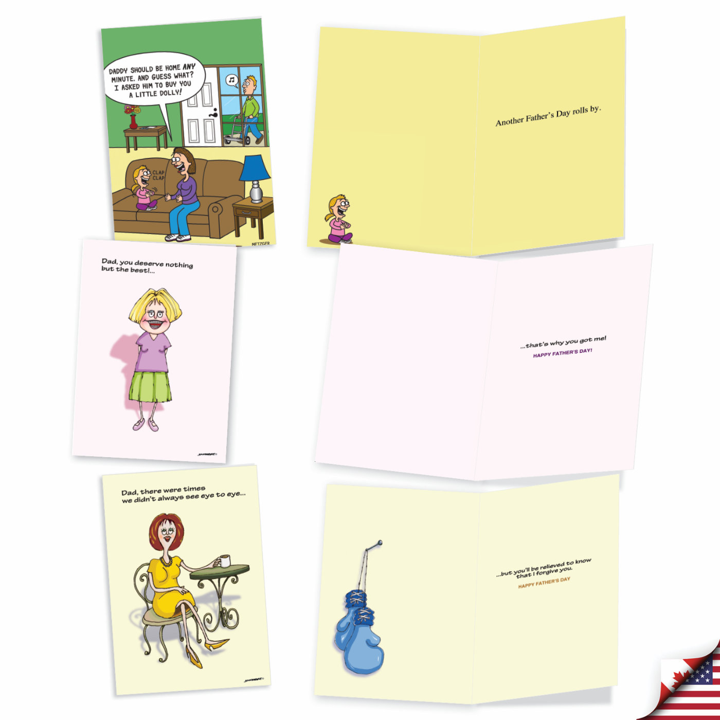 Daddy's Little Girl: Funny Father's Day Assorted Set of 10 Cards
