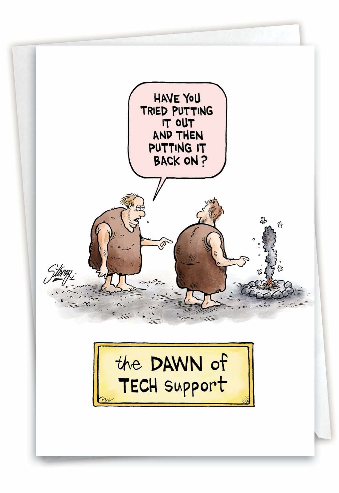 Dawn Of Tech Support: Funny All Occasions Blank Greeting Card