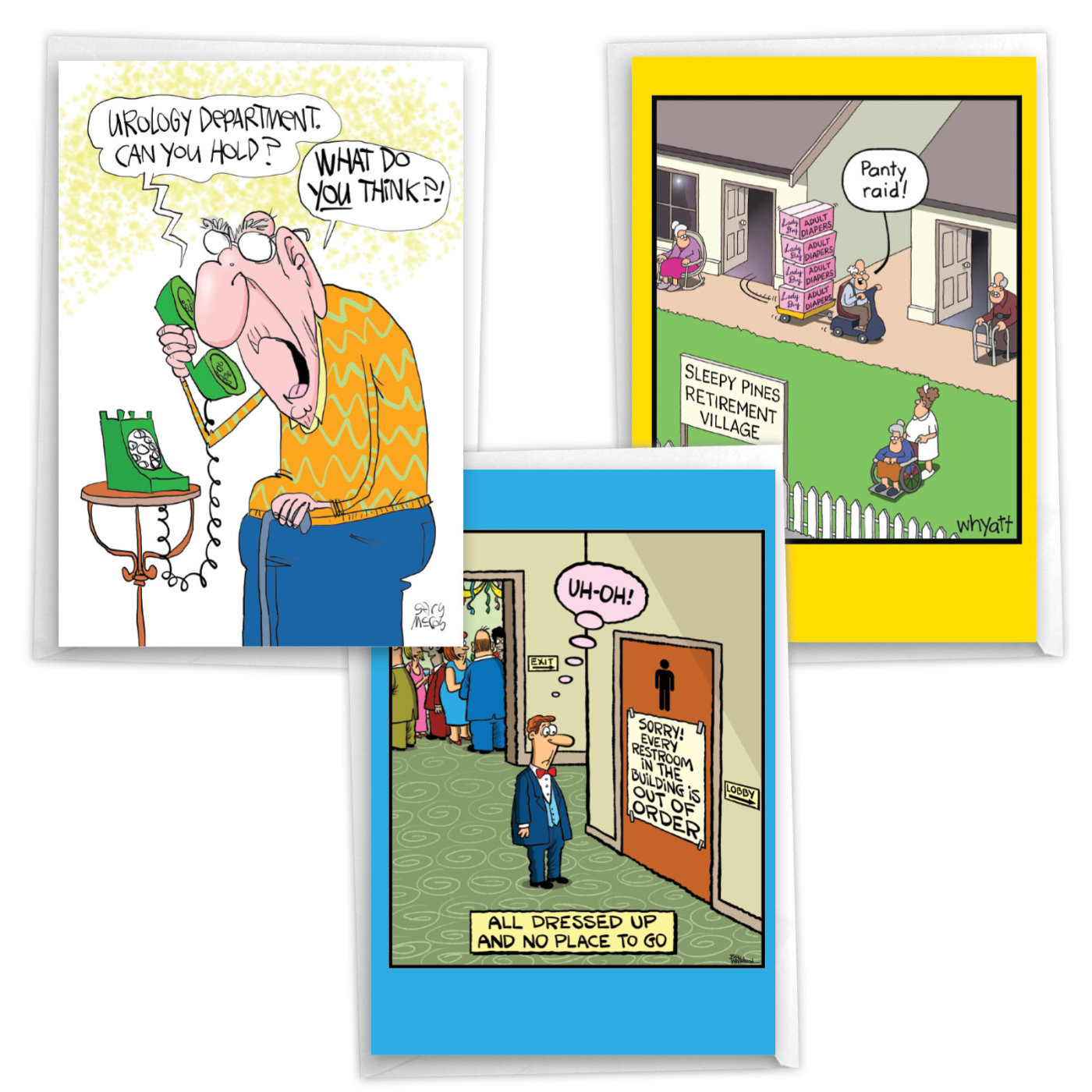 Hap-pee Times: Funny Birthday Variety Pack of 3 Cards