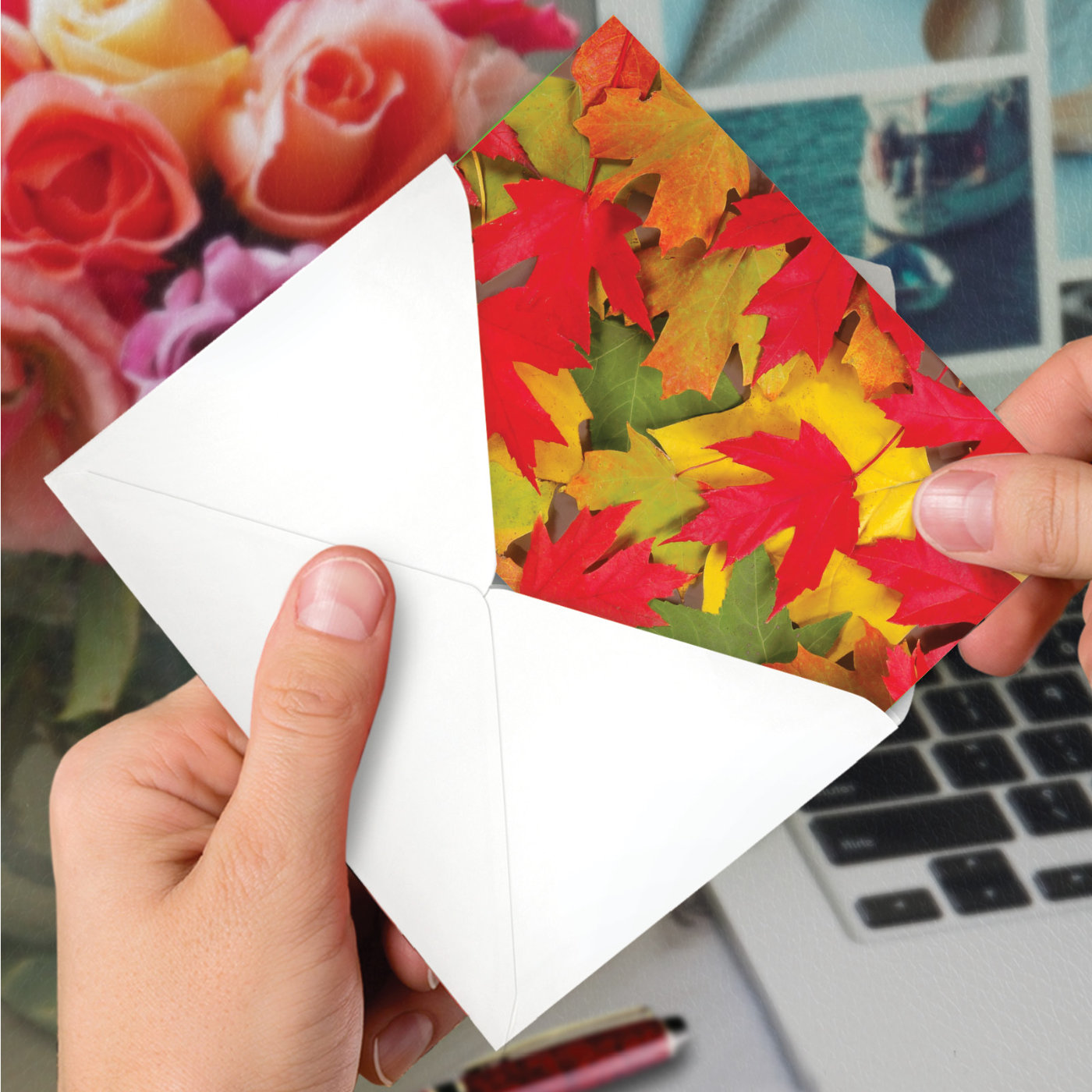 Leaf a Message - Maple: Beautiful All Occasions Blank Printed Greeting Card