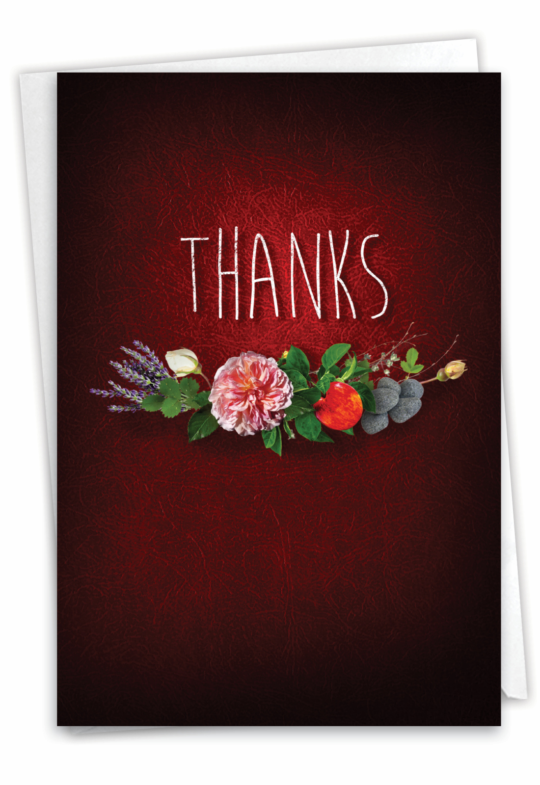 Many Thanks - Red: Artful Thank You Printed Greeting Card
