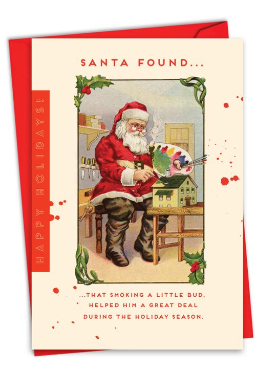 Santa's Little Bud: Hysterical Christmas Thank You Greeting Card