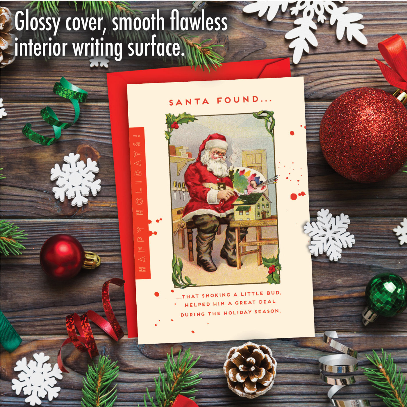 Santa's Little Bud: Funny Christmas Thank You Greeting Card