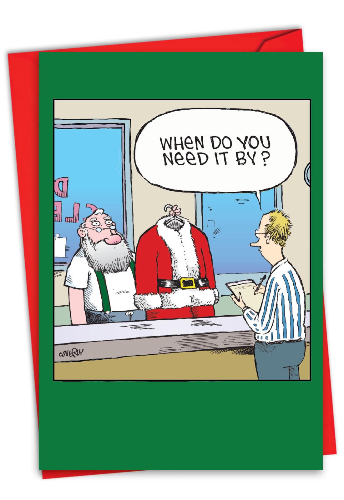 Santa Suit: Hysterical Merry Christmas Printed Card