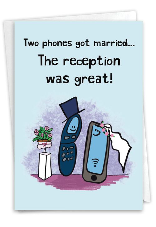 Two Phones: Hysterical Wedding Congratulations Printed Greeting Card