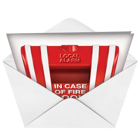 In Case Of Fire Alarm Pull Picture Birthday Card