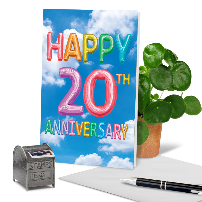 Inflated Messages - 20: Milestone Anniversary Greeting Card